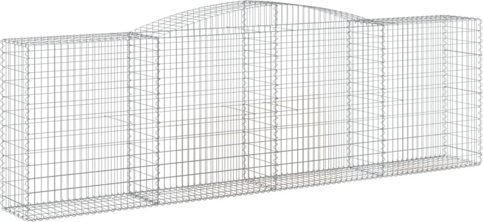 Klenuté gabionové koše 9 ks 400x50x120/140cm pozinkované železo 3147016