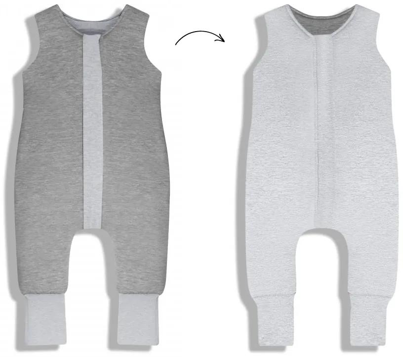 Sleepee Celoroční spací pytel s nohavicemi ŠEDÝ z bavlny Zvolte rozměr: M (3 - 4 roky)