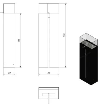 Kratki ROMEO/CZARNY/TUV - BIO krb ROMEO 113,6x35,9 cm 2kW černá