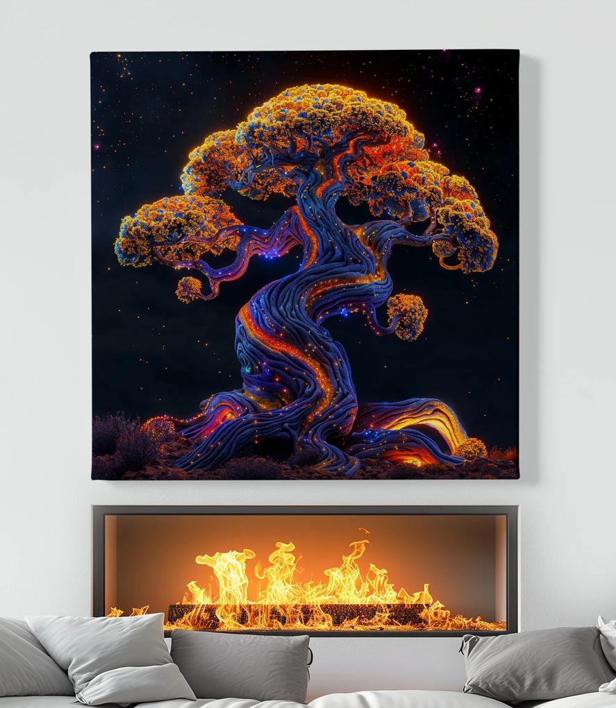 Obraz na plátně - Strom života Vesmírná míza FeelHappy.cz Velikost obrazu: 100 x 100 cm
