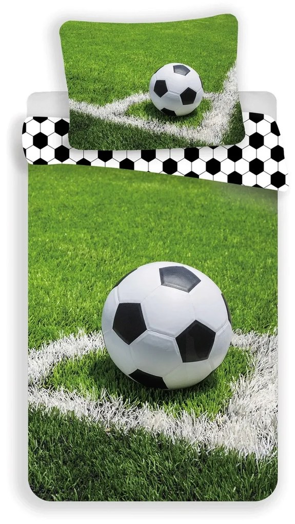 Jerry Fabrics Bavlněné povlečení Fotbalový míč, 140 x 200 cm, 70 x 90 cm