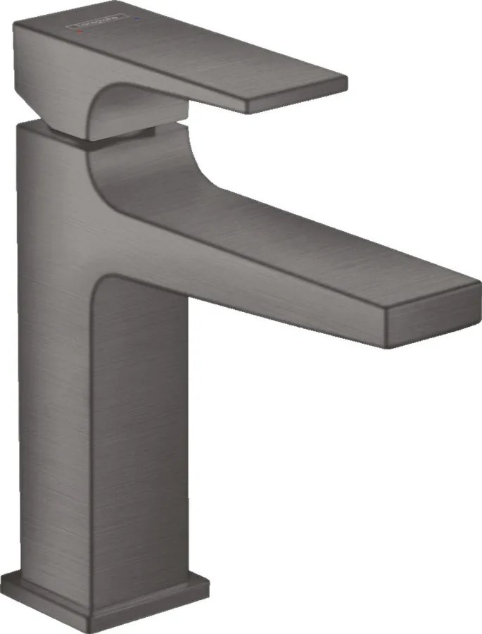 Hansgrohe Metropol, umyvadlová baterie 110 s výpustí Push-Open, kartáčovaná černá chromová, 32507340