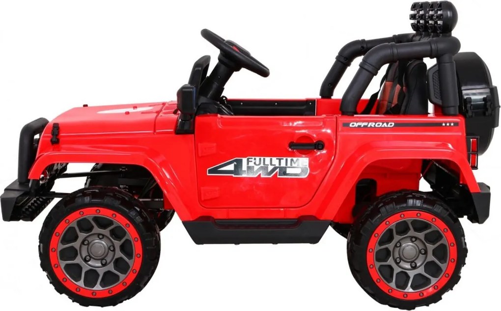 Ramiz Dětské terénní auto Full Time 4WD červené na dálkové ovládání + pohon 4x4 + LED audio + úložný prostor