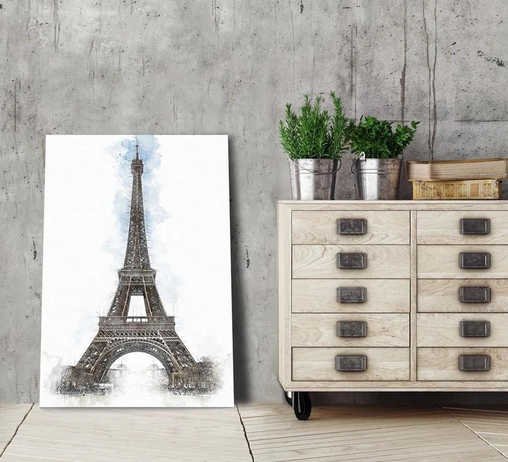 Gario Obraz na plátně Eiffelova věž jako ručně malovaná - Cornel Vlad Rozměry: 40 x 60 cm
