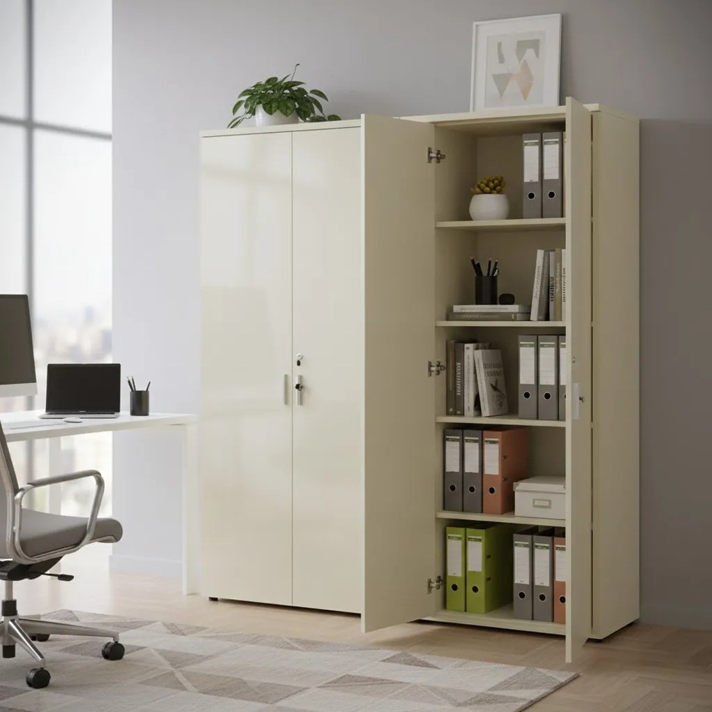 Vysoká skříň SimpleOffice 80 x 40 x 180 cm, bílá