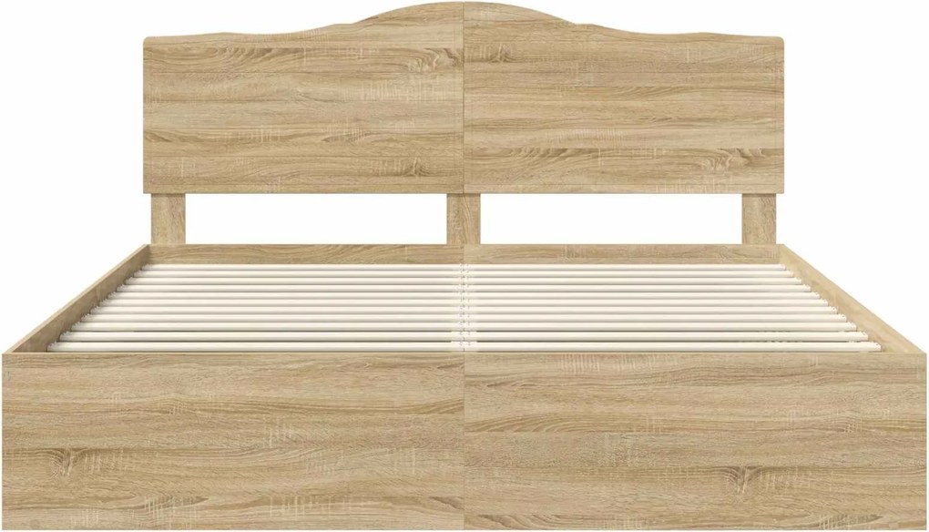 Rám postele s čelo Sonoma 200 x 200 cm Masivní borové dřevo 3413265