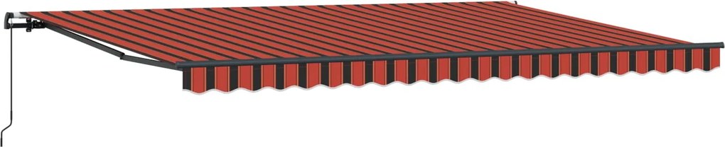 Stahovací markýza oranžová a hnědá 500 × 300 cm 3331223