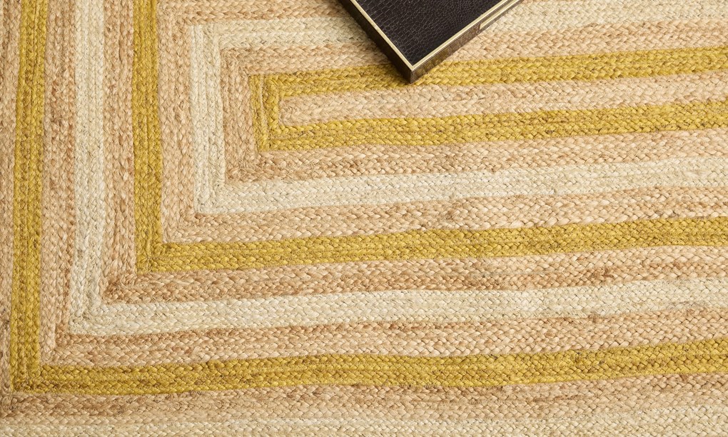 Diamond Carpets India, Ručně vázaný kusový koberec Soren J-41 Natural Yellow, 160x230, žlutá, chodba / předsíň