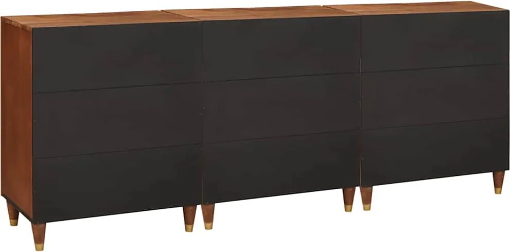 Sestava komody 3 ks 180 x 33 x 75 cm Masivní mangové dřevo 3310170