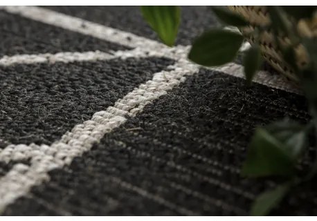koberec SIZAL FLOORLUX 20508 Černá / stříbrný TROJÚHELNÍK velikost 140x200 cm | krásné koberce cz