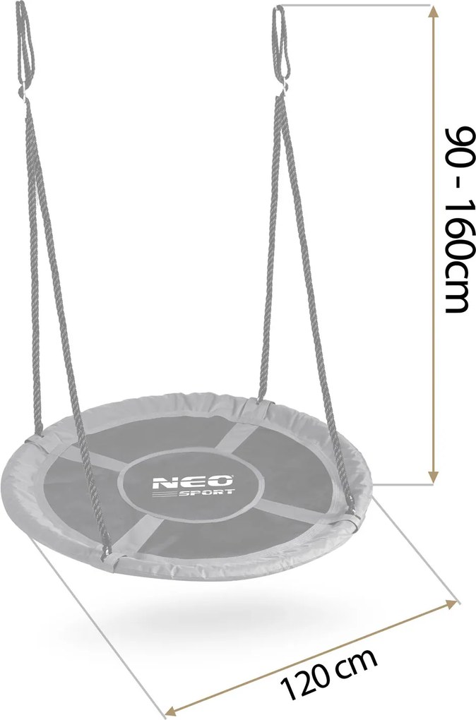 Hnízdová houpačka Neo-Sport Swingo 120 cm pro děti a zahradní zábavu