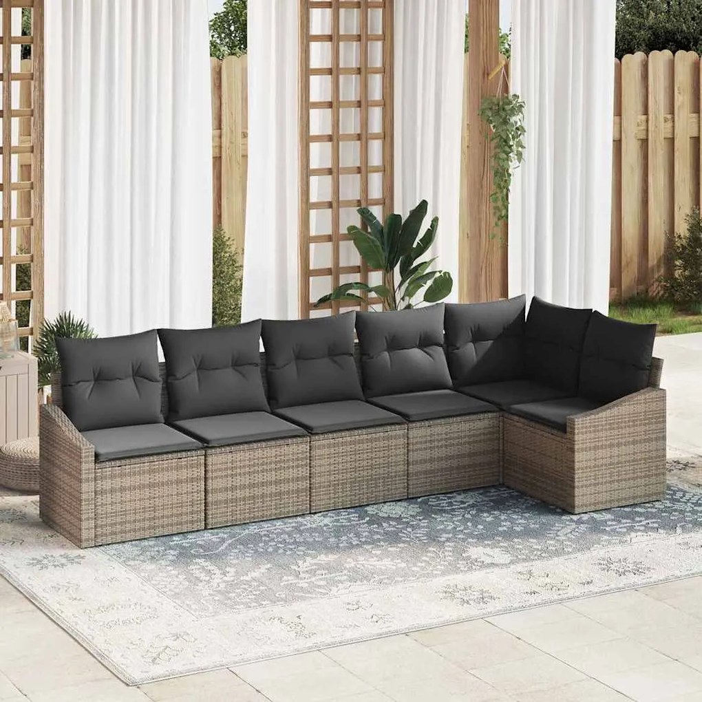 Set pohovek 6 ks Šedá polyratan 3346739