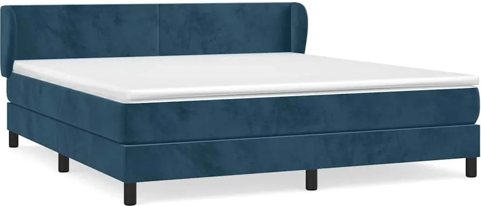 Box spring postel s matrací tmavě modrá 180x200 cm samet 3127389