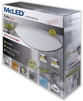 LED svítidlo McLED Cala 32D 32W IP44 4000K neutrální bílá, s pohybovým čidlem ML-411.220.32.0
