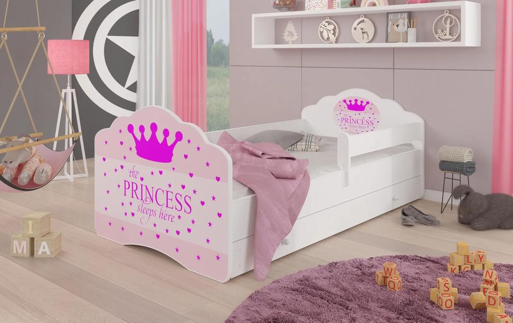 Dívčí postel 160x80 cm se zábranou Princezna