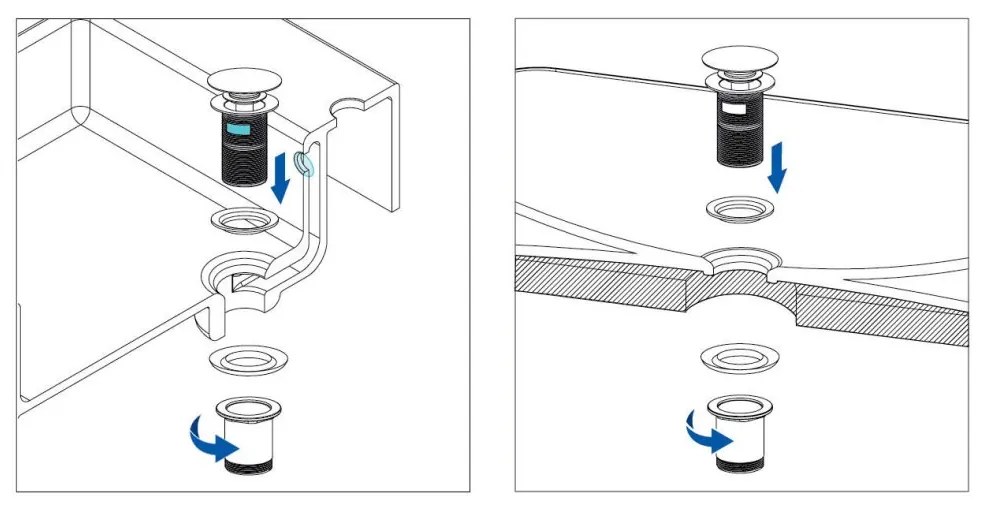 Deante Click-Clack, univerzální umyvadlová odtoková zátka s kovovým pouzdrem, broušený bronz, DEA-NHC_CC0U