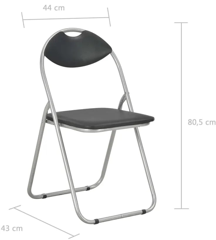 Skládací jídelní židle 2 ks černé umělá kůže - Default Title