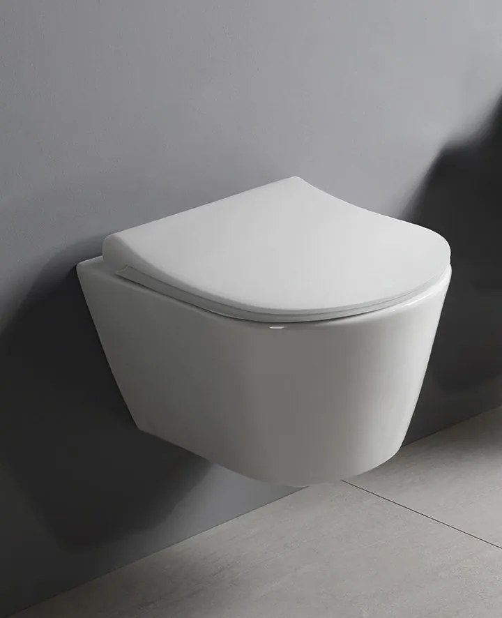 Sapho AVVA závěsná WC mísa s bidet. sprškou, Rimless, 35,5x53 cm, bílá 100312