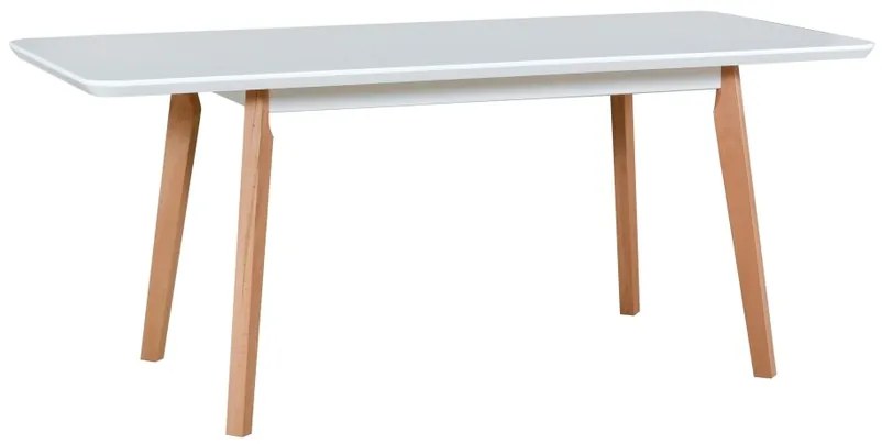 stoly/jidelni-stul-oslo-7 deska stolu bílá, podnož sonoma, nohy ořech