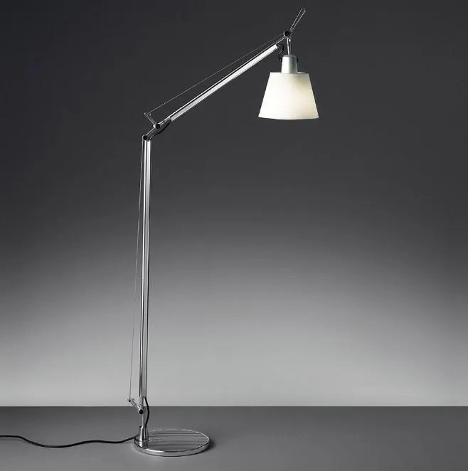 Artemide 0947010A + A025150 Tolomeo Basculante 180 Lettura, stojací lampa s vypínačem, pergamenové stínítko, 1x46W E27, výška 108+87cm