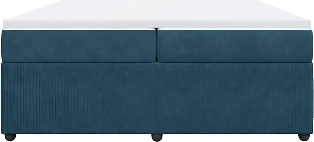 Box spring postel s matrací tmavě modrá 200x200 cm samet 3285666