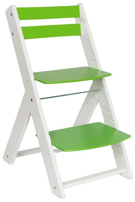WOOD PARTNER Rostoucí židle Vendy bílá/zelená