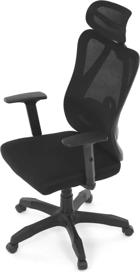 Kancelářská židle KA-R215 BK, synchronní mechanismus, černá síťovina (65 x 63) cm