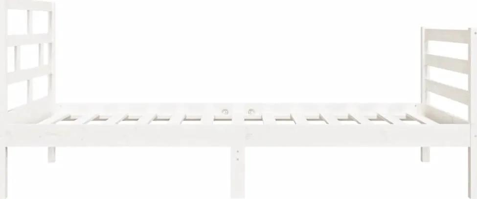 vidaXL Rám postele masivní dřevo 75 x 190 cm Small Single [3101243] Barva: Bílá