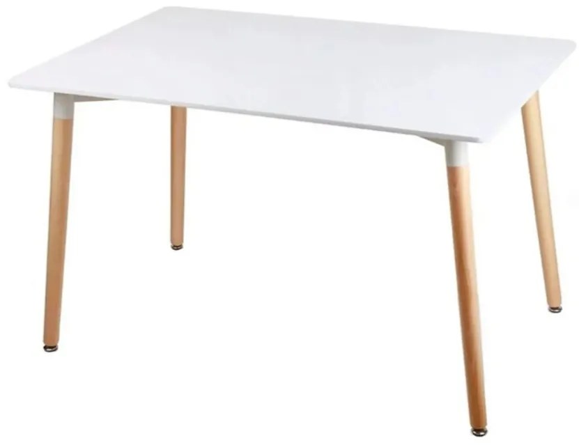 Bílý jídelní set 1 + 4, stůl BERGEN 120 + židle BALI MARK