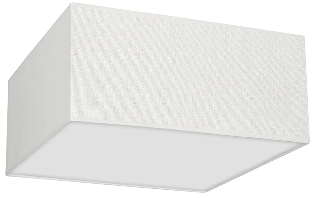 Stropní svítidlo Albion Square, 1x bílé bavlněné stínítko, (bílé plexisklo), (40cm)