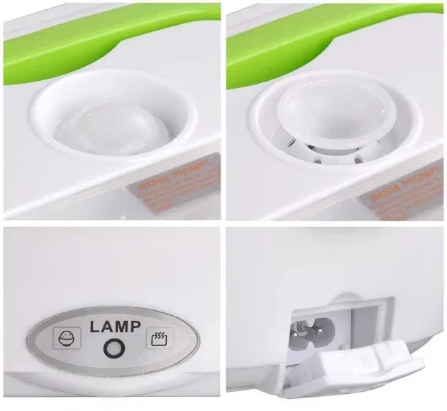 Zaparkorun Elektrický ohřívací box na jídlo - 220 V - Zelený
