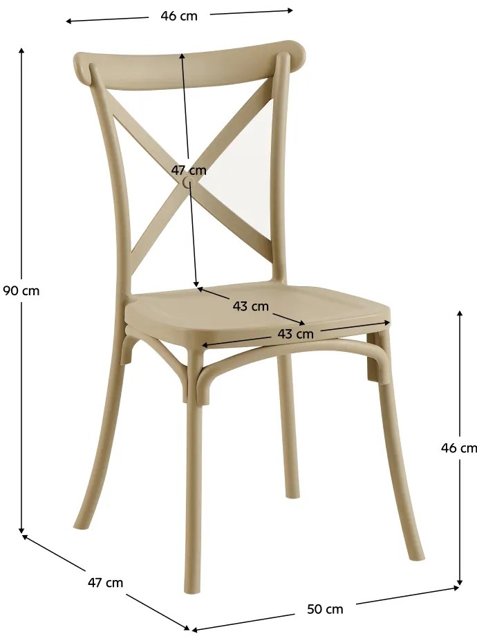 Kondela Stohovatelná židle, šedohnědá, SAVITA