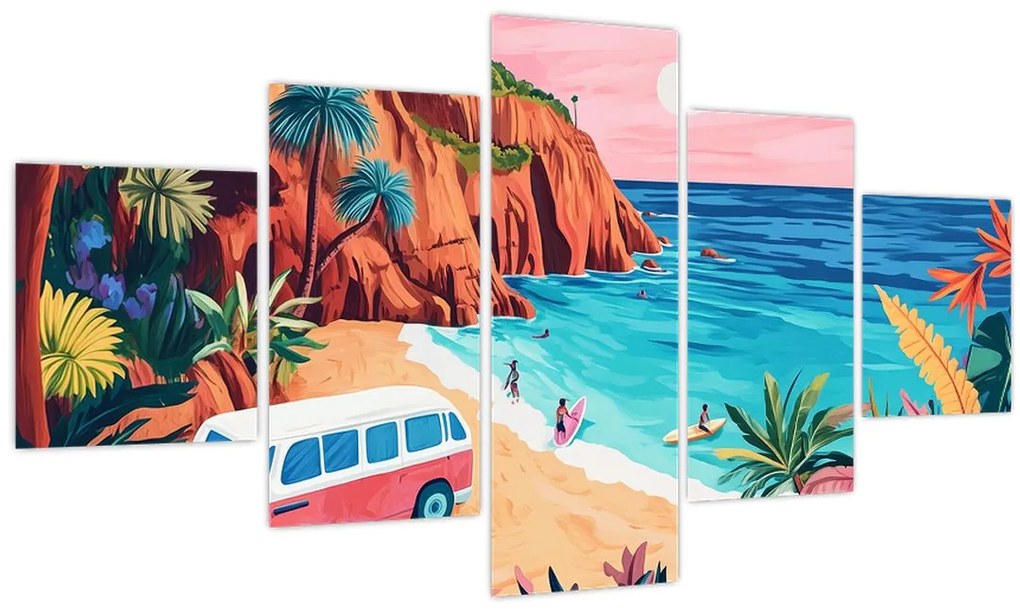 Obraz - Karavan u oceánu (125x70 cm)