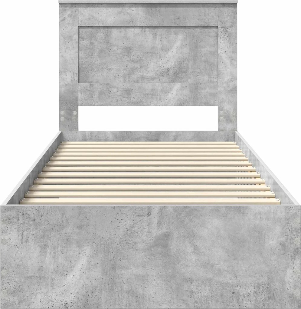 Rám postele s čelo Betonově šedá 100 x 200 cm Kompozitní dřevo 3410353