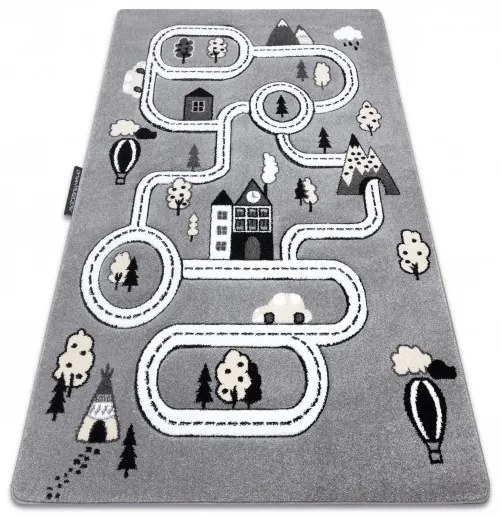 Dywany Łuszczów, Dětský kusový koberec Petit Town streets grey, 200x290, šedá, dětský pokoj