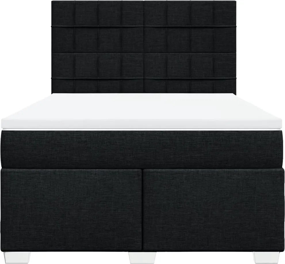 Box spring postel s matrací černá 160x200 cm textil 3292841