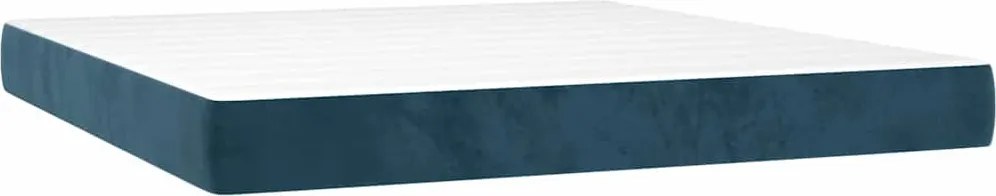Box spring postel s matrací a LED tmavě modrá 160x200 cm samet 3134595