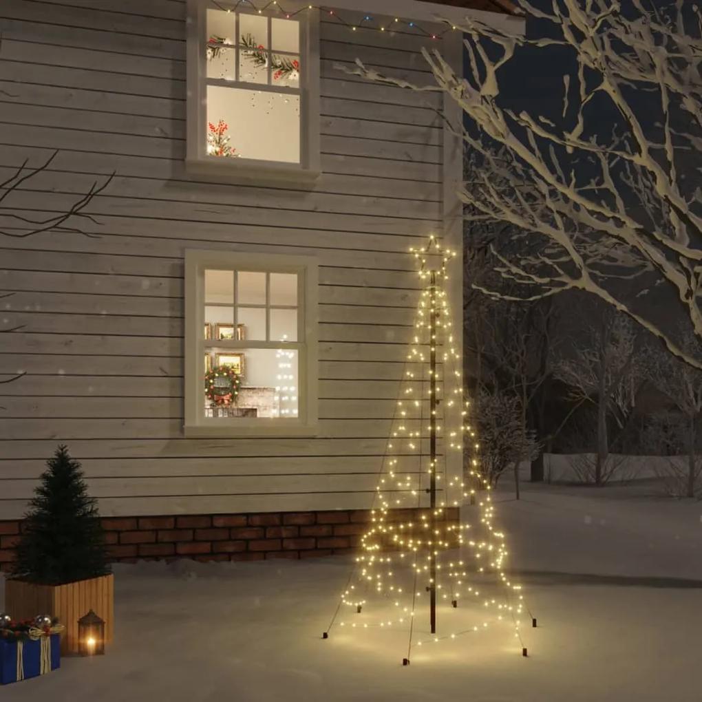 343566 vidaXL Vánoční strom s hrotem 200 teple bílých LED diod 180 cm