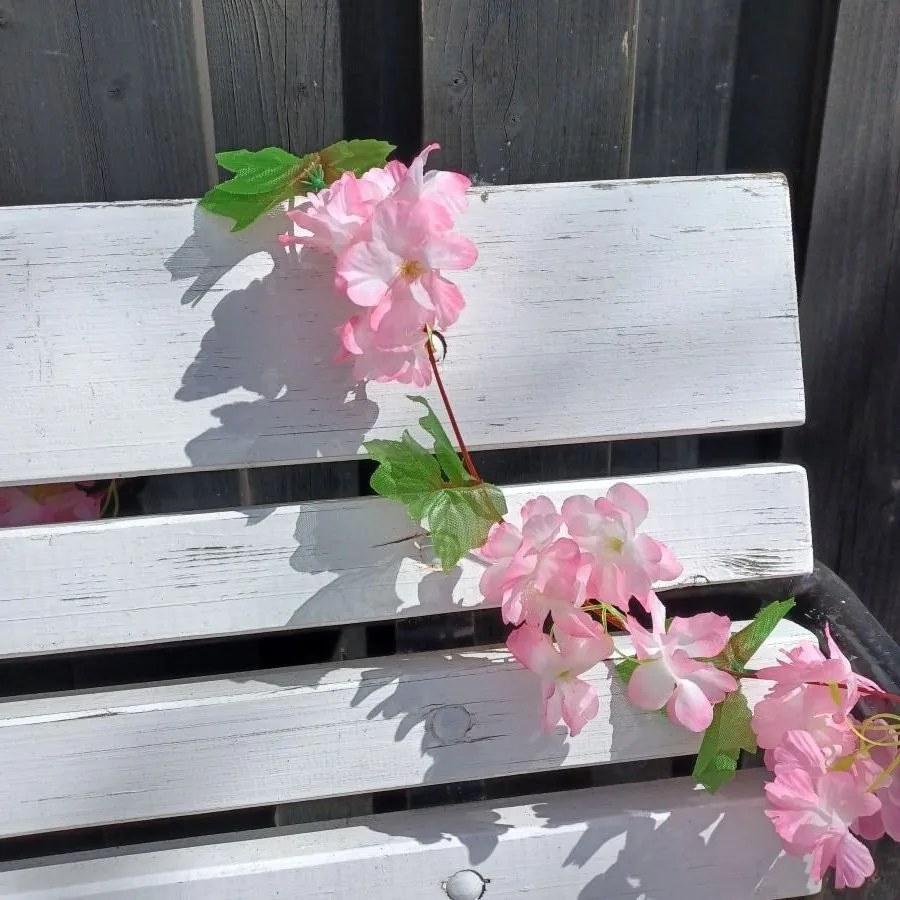 3D jarní dekorace girlanda květinová, 220 × 15 cm, růžová, Sakura