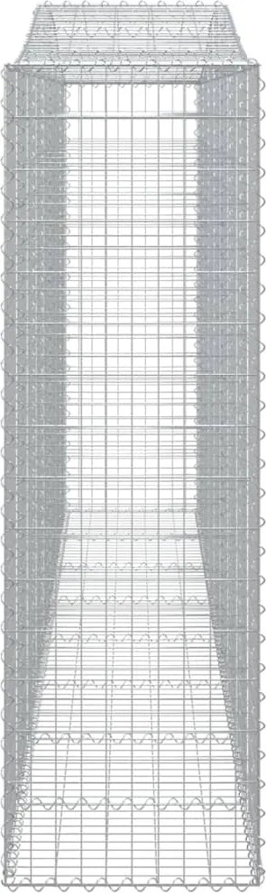 Klenuté gabionové koše 2 ks 400x50x160/180cm pozinkované železo 3145995