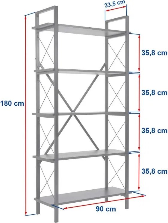 Designový regál Magalie 180 cm atlantská borovice
