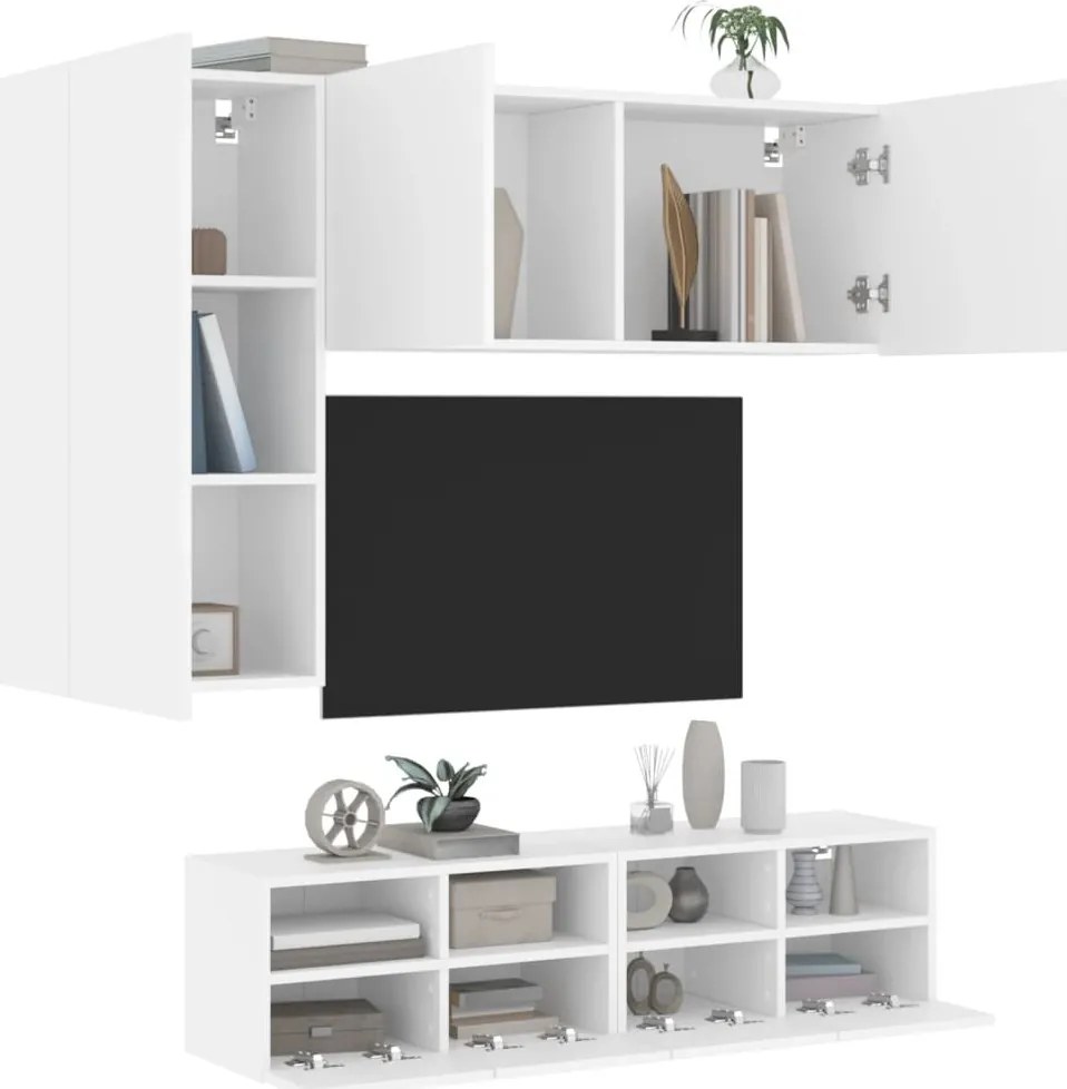 vidaXL 4dílná obývací stěna kompozitní dřevo [3216538] Barva: šedá sonoma