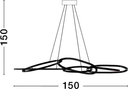 Závěsné LED svítidlo NOVA LUCE NUDOS 158W 3000K 9289083 stmívatelné Triac