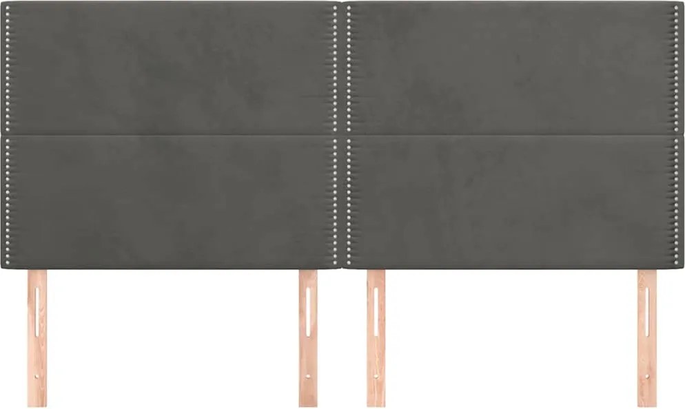 Čelo postele tmavě šedé 160x5x118/128 cm sametové 3116247