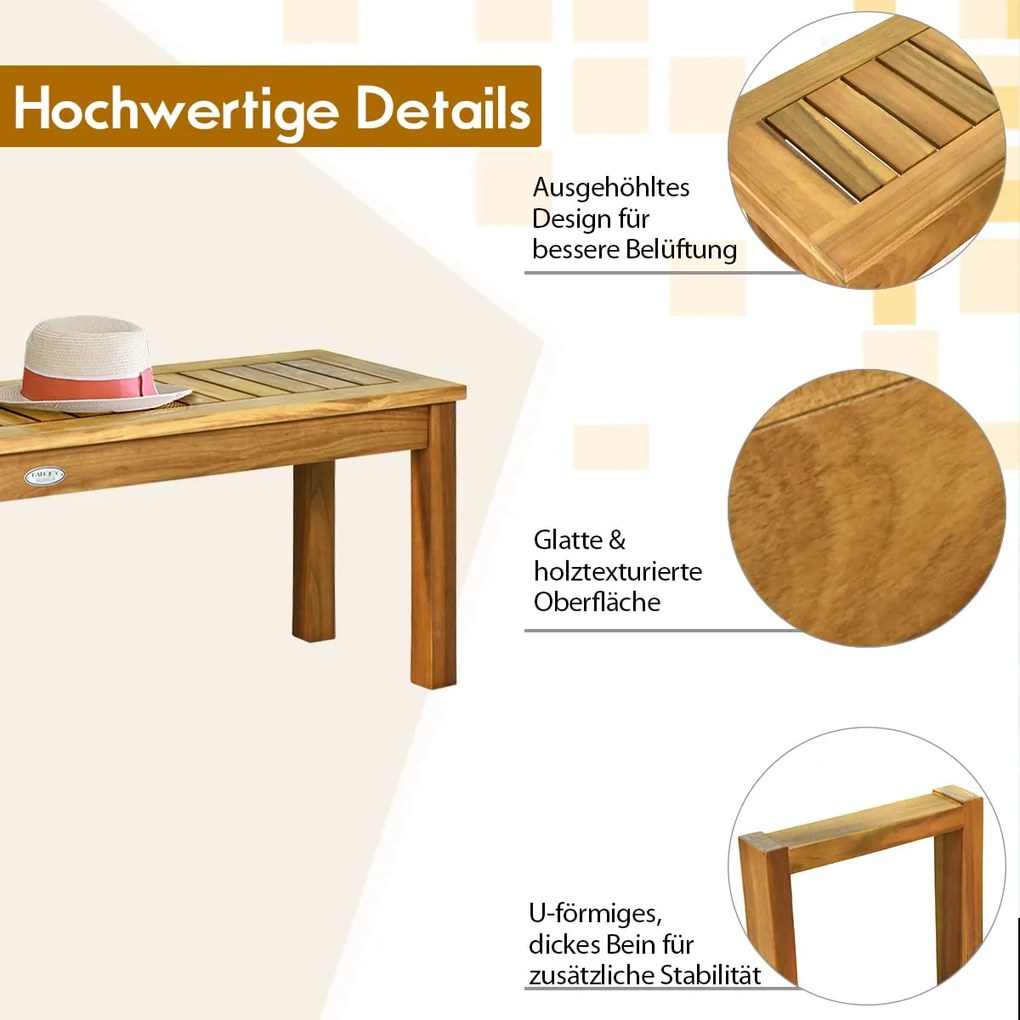 Costway Lavice zahradní nábytek z masivu dřevěná nosnost do 360 kg teak