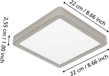 Eglo 901383-LED RGBW Stm. kou. st. sv. FUEVA-Z LED/10,5W/230V 22x22cm IP44 chrom