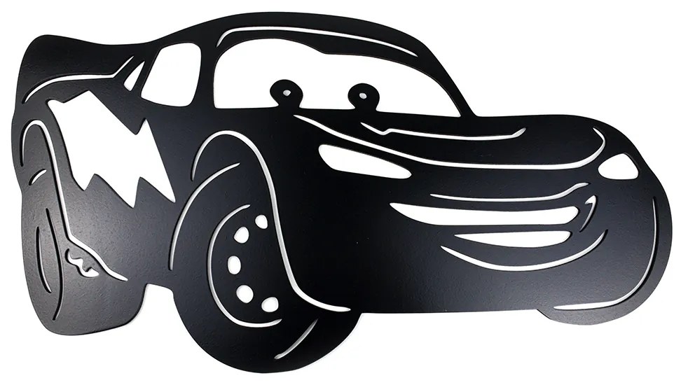 Živá Zeď Dřevěná nástěnná dekorace Blesk McQueen černý
