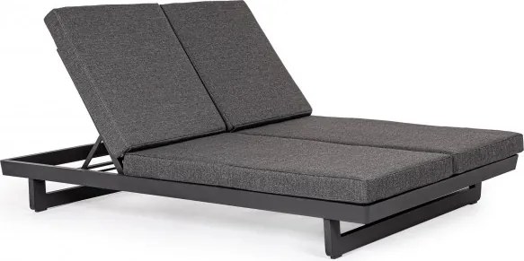 BIZZOTTO Dvoumístné zahradní lehátko INFINITY antracit 195x142 cm 0663437