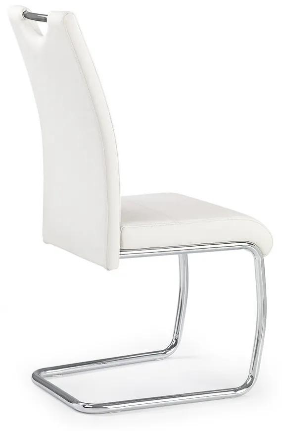 Jídelní židle Amalia, bílá / stříbrná
