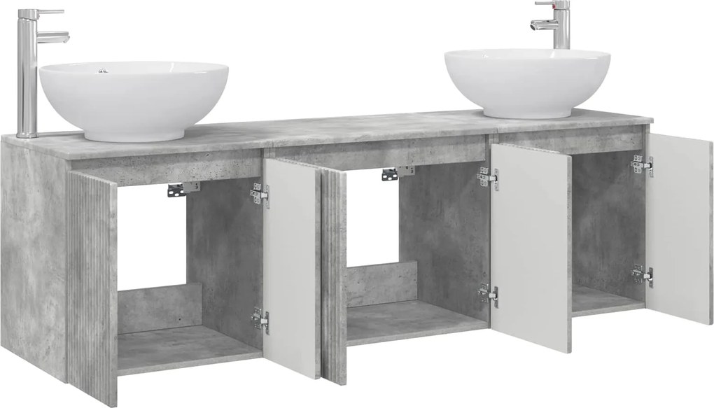 Sada koupelnových skříněk 3 ks Betonově šedá 3405690